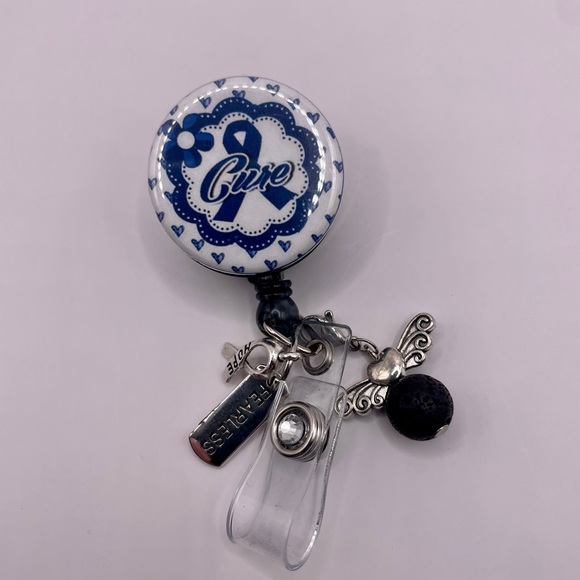 Home Collection | Accessories | Colon Cancer Awareness Line Badge Reel ...